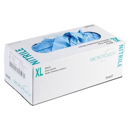 MICRO-TOUCH NITRILE Blue, XL, Nitrile Powder-Free, Nitrile Exam Gloves, - 6034304